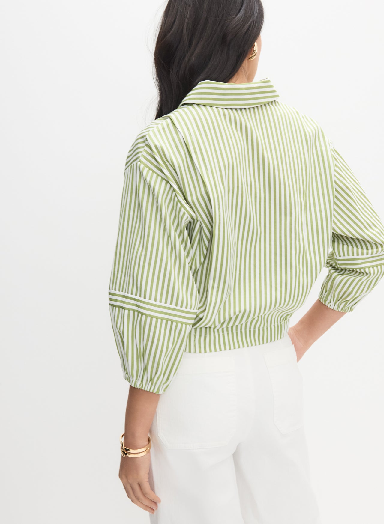 Striped Button-Down Blouse