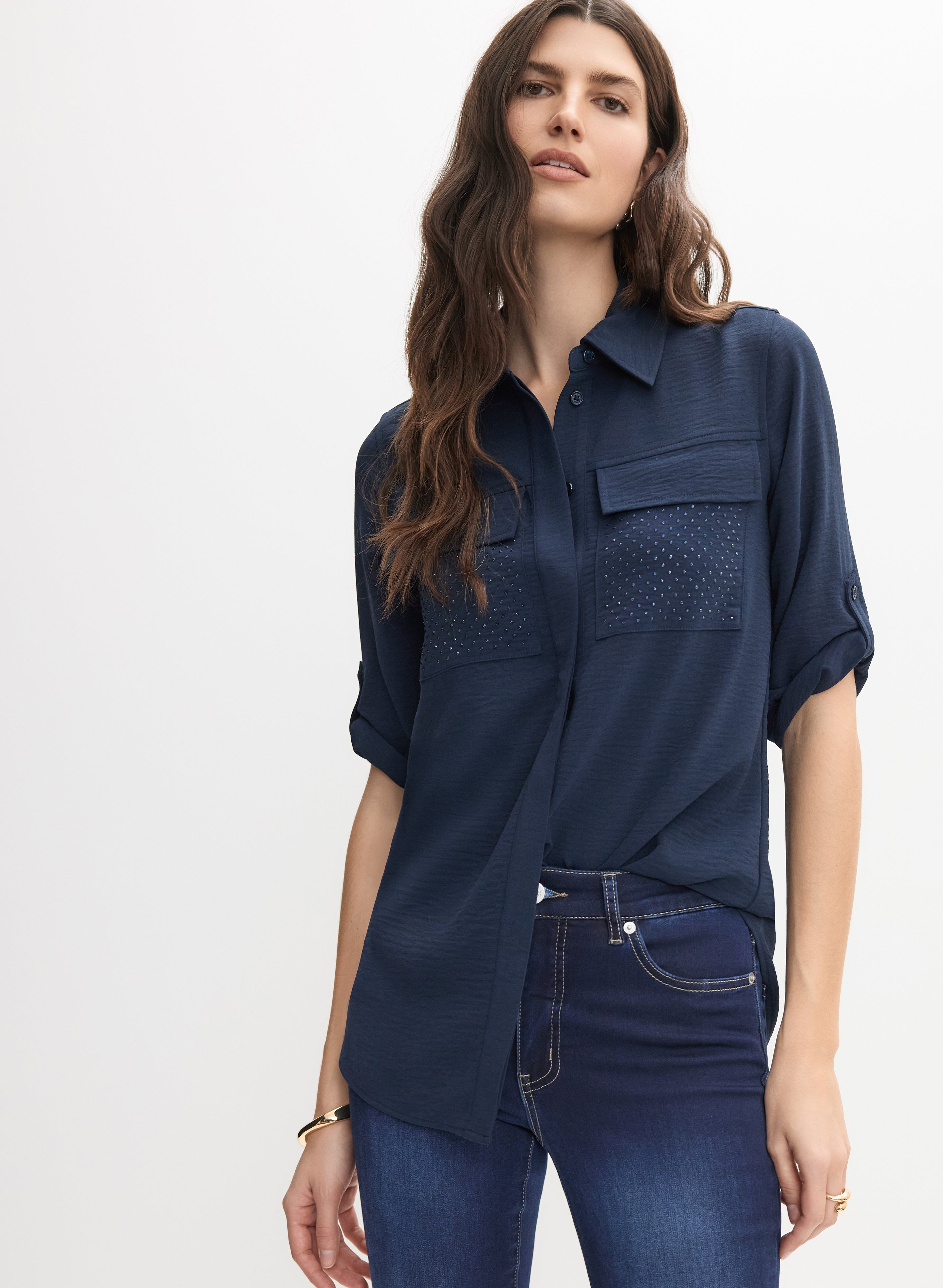 Utility Button-Up Blouse