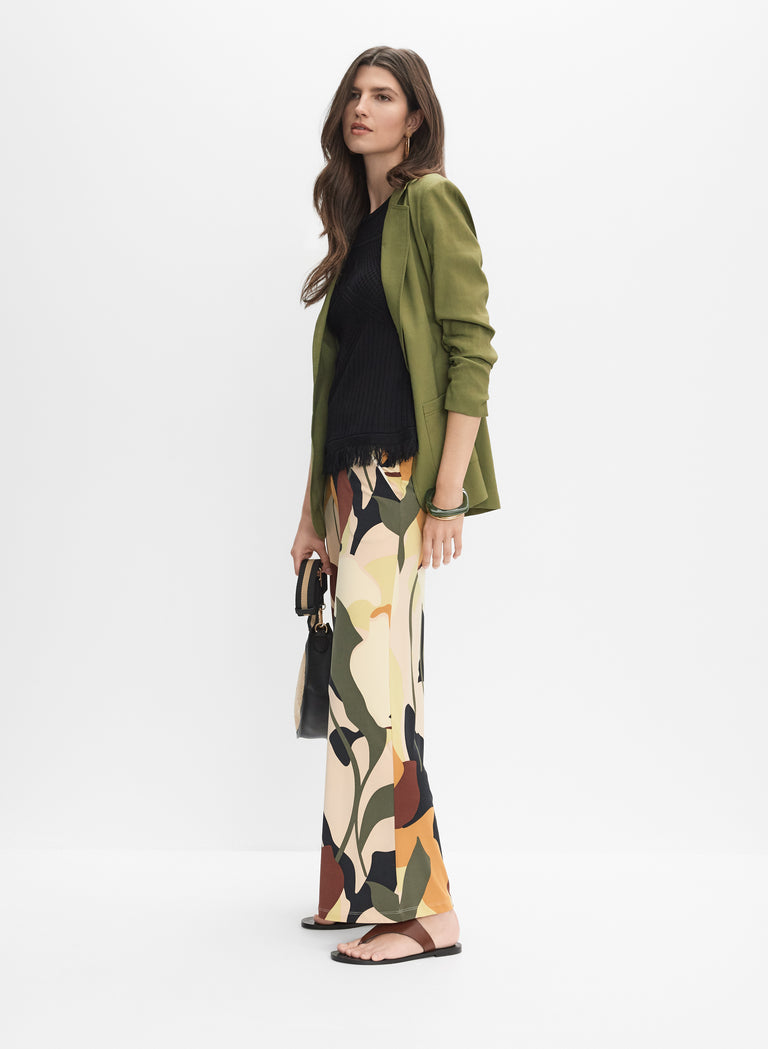 Abstract Wide-Leg Pants