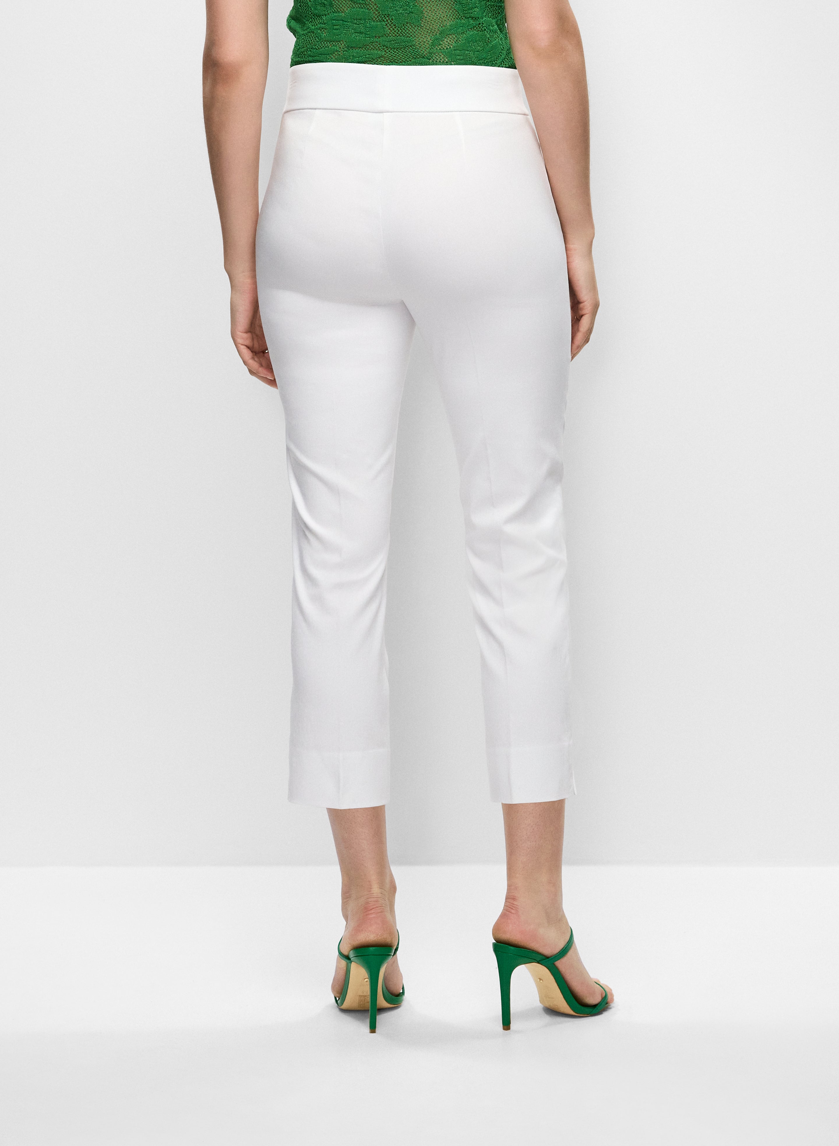 Pull-On Slit Hem Capris