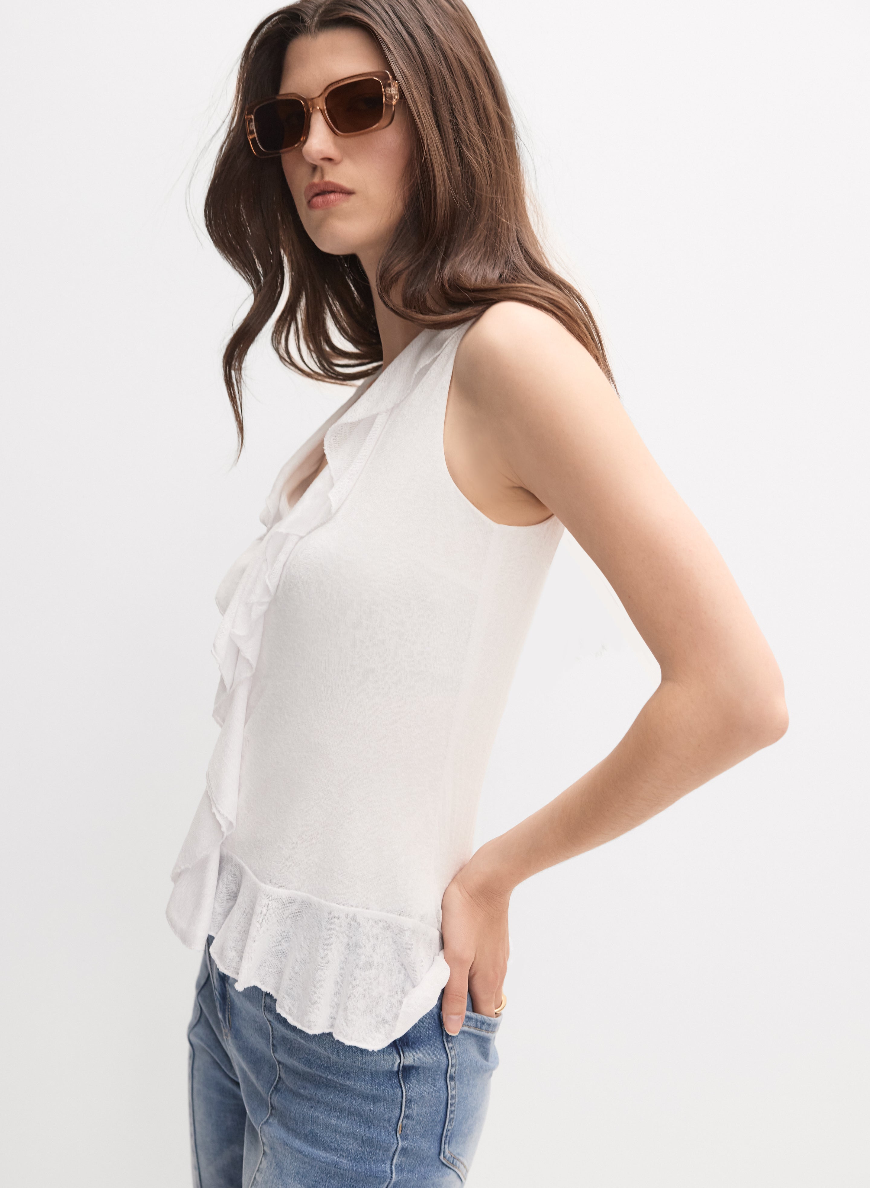 Ruffle Detail Top