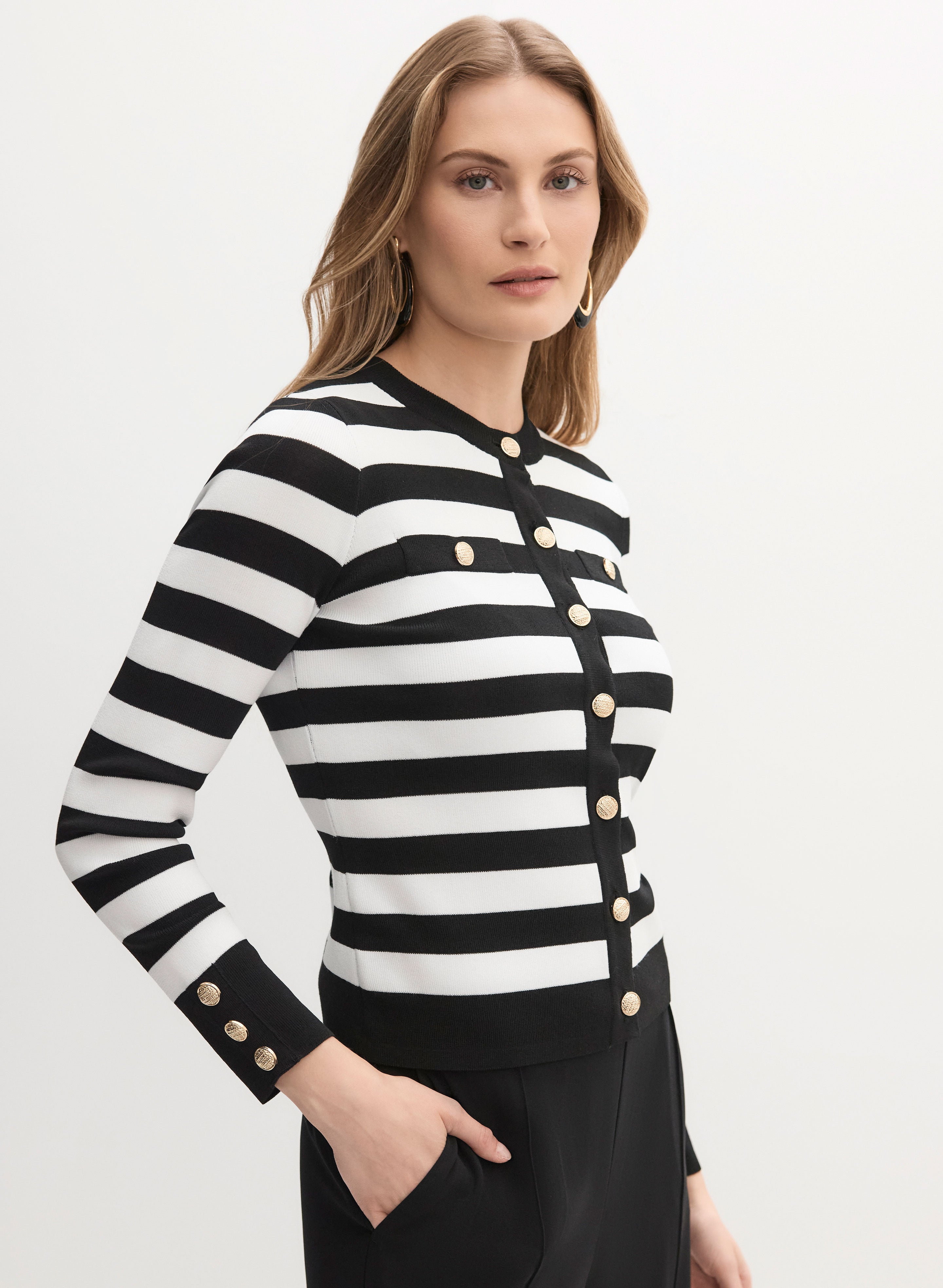 Striped Button Up Sweater