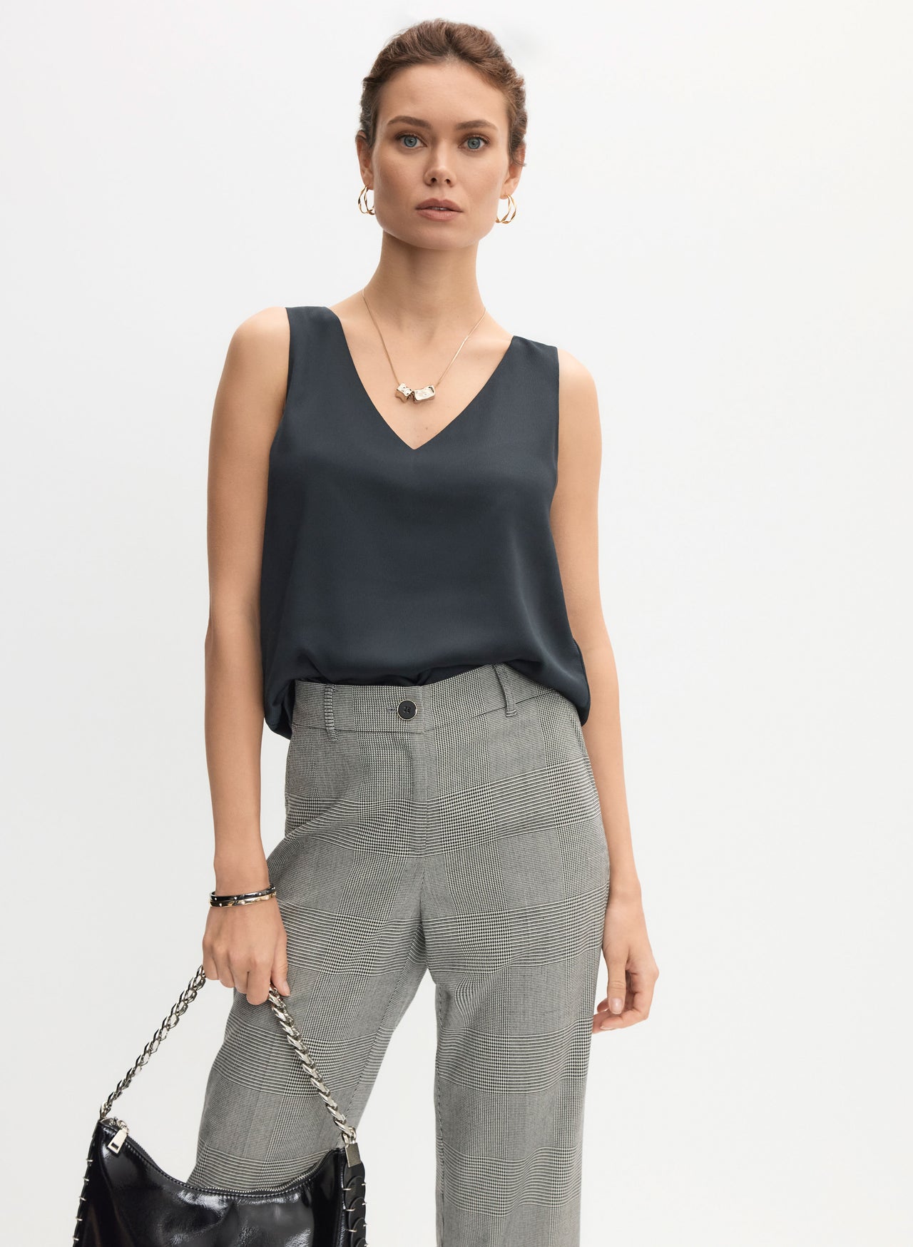 Essential V-Neck Satin Tank Top