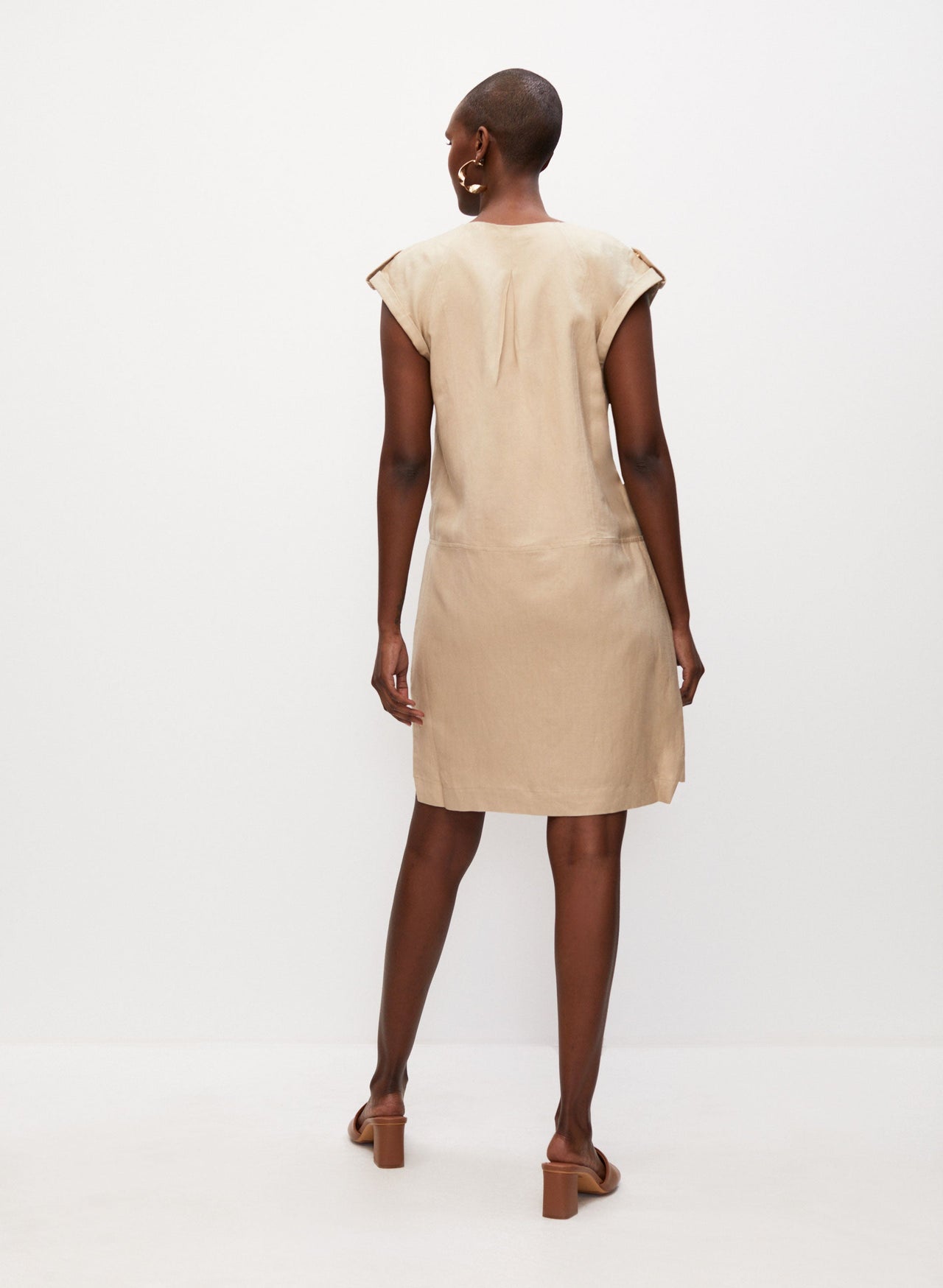 Button Front Linen Dress